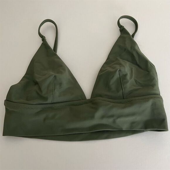 aerie | Swim | Aerie Womens Longline Triangle Bikini Top Olive Green ...